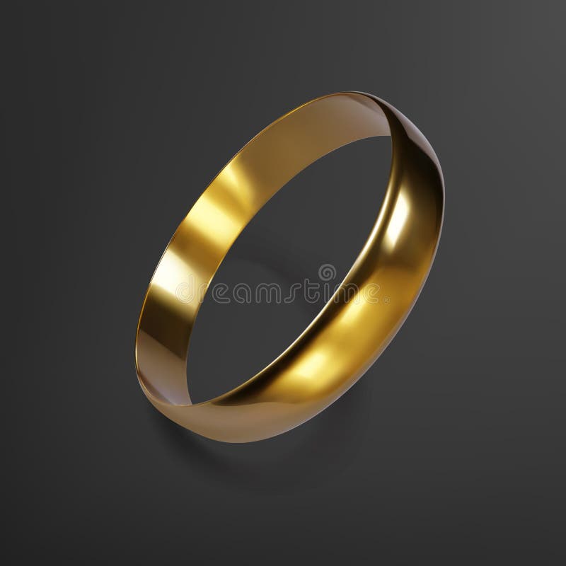 Realistic Gold Wedding Ring. 3D Render of Golden Ring Stock Vector ...