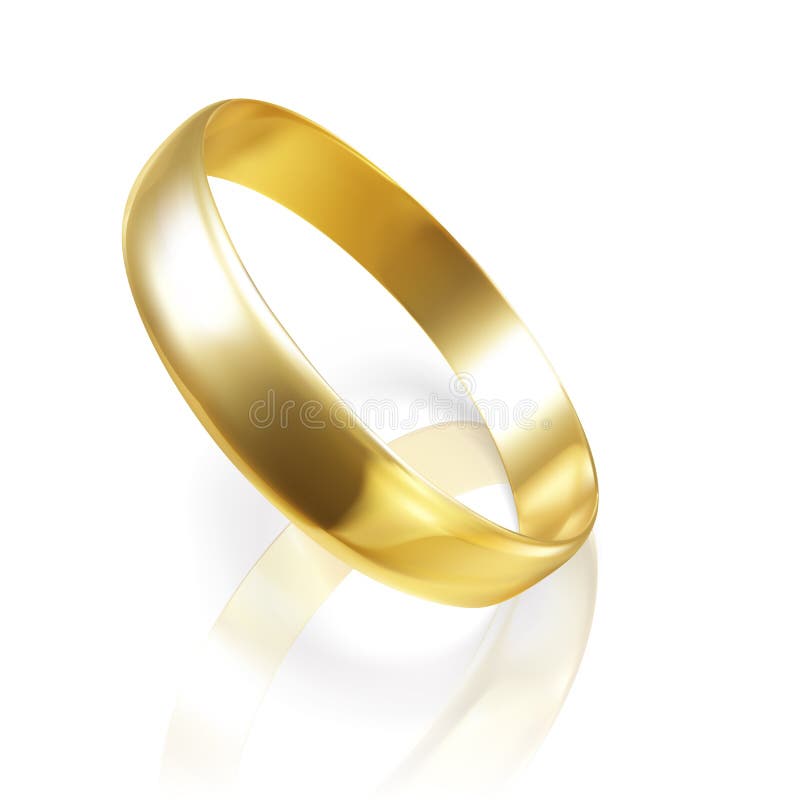 Realistic Gold Wedding Ring. 3D Render of Golden Ring Stock Vector ...
