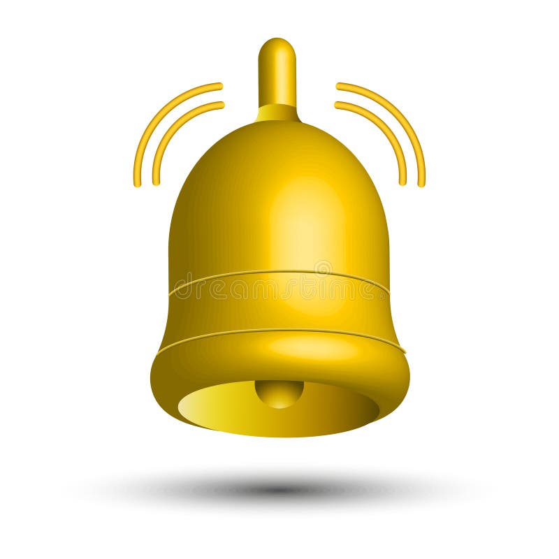 Realistic Golden Bell. 3d Realistic Vector. Vector Illustration Stock ...