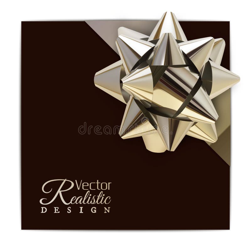 Realistic golden bow stock vector. Illustration of dark - 96671665