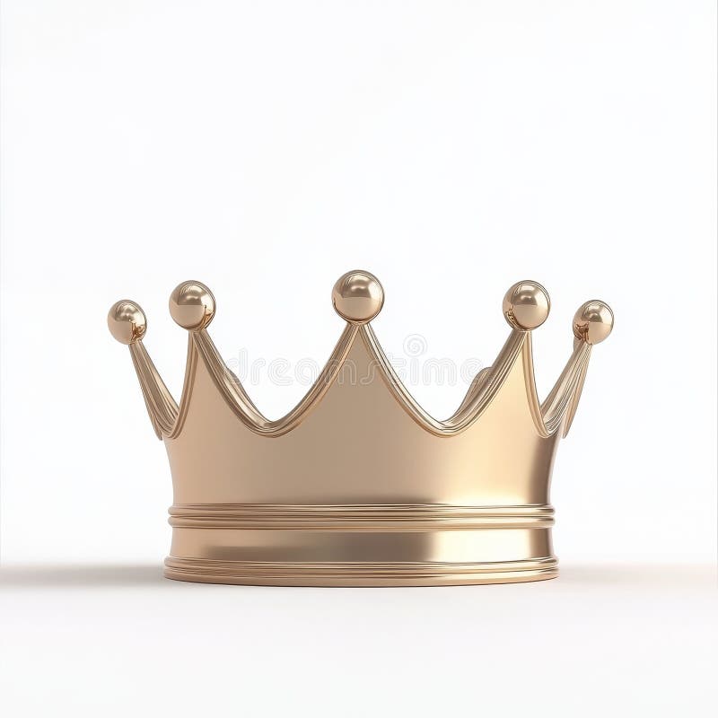 A Realistic Golden Crown is Depicted in Isolation on a Simple White ...