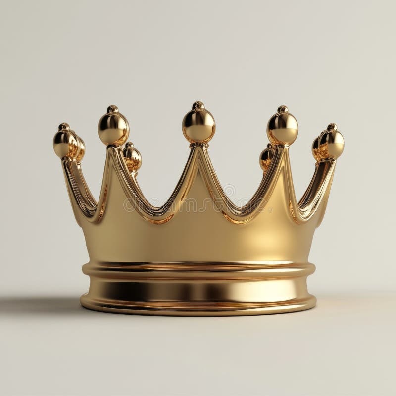 A Realistic Golden Crown, Standing Alone on a White Surface Stock Photo ...