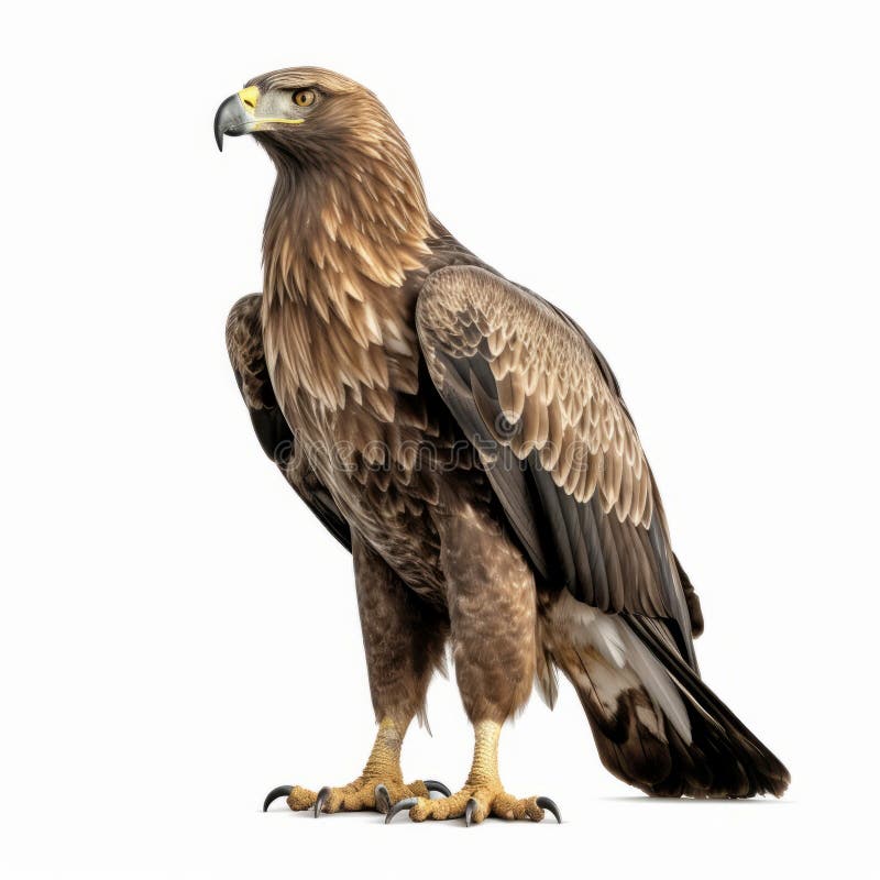 Realistic Golden Eagle Standing 3d Isolated on White Background Stock Illustration ...
