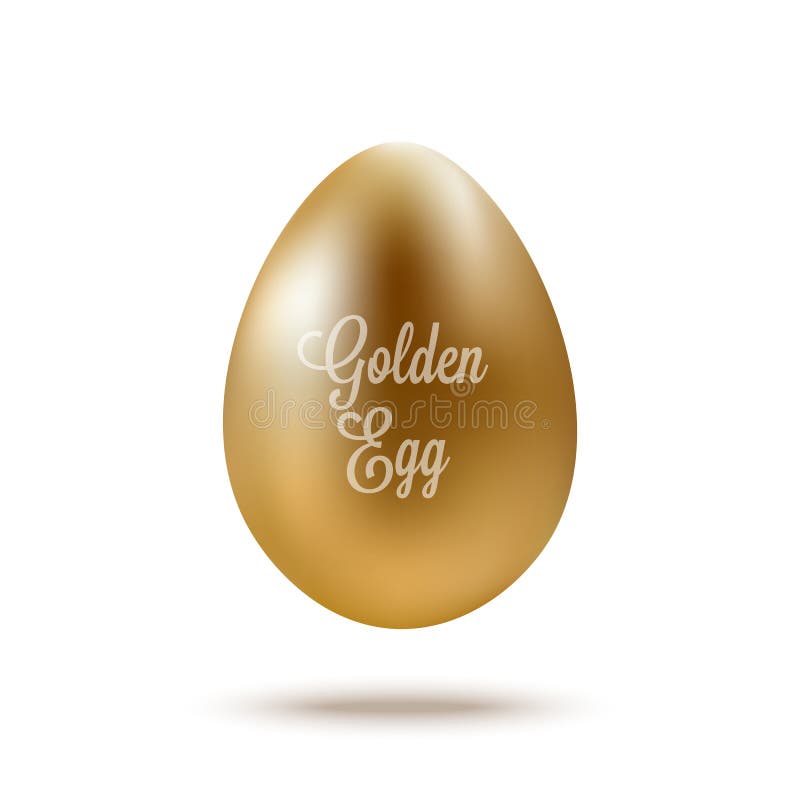 Realistic Golden Egg with Text. Vector Illustration Stock Vector ...