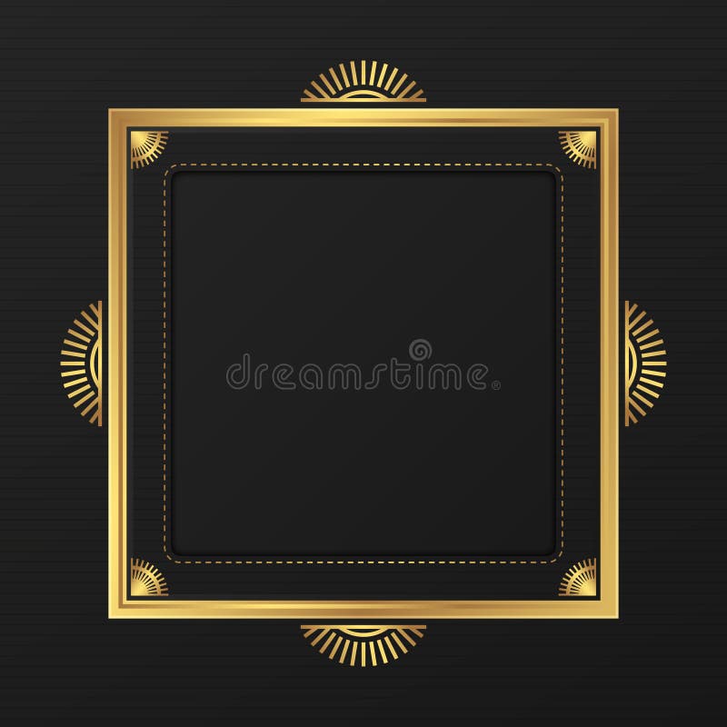 Realistic Golden Frame Template Vector Illustration. Stock Vector ...