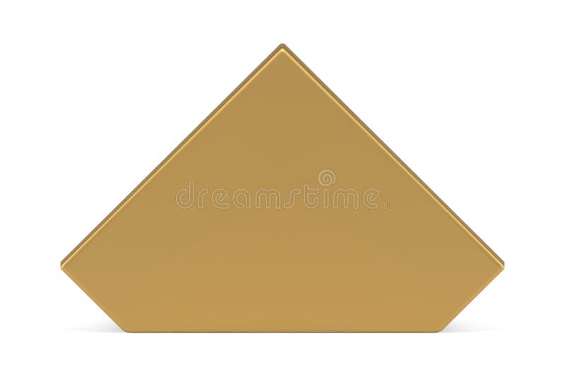 Realistic Golden Irregular Pentagon Geometric Shape Isometric Glossy 3d ...