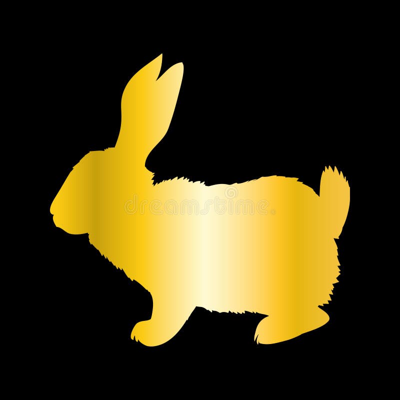 Realistic Golden Rabbit. Gold Metallic Bunny Stock Vector ...