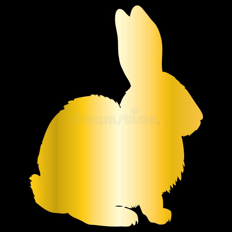 Realistic Golden Rabbit. Gold Metallic Bunny Stock Vector ...
