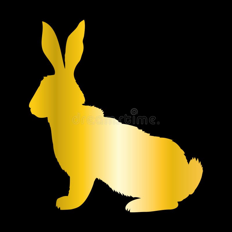 Realistic Golden Rabbit. Gold Metallic Bunny Stock Vector ...