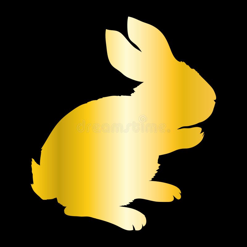 Realistic Golden Rabbit. Gold Metallic Bunny Stock Vector ...