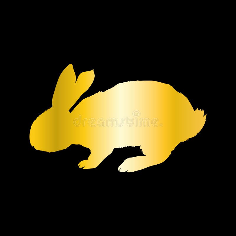 Realistic Golden Rabbit. Gold Metallic Bunny Stock Vector ...