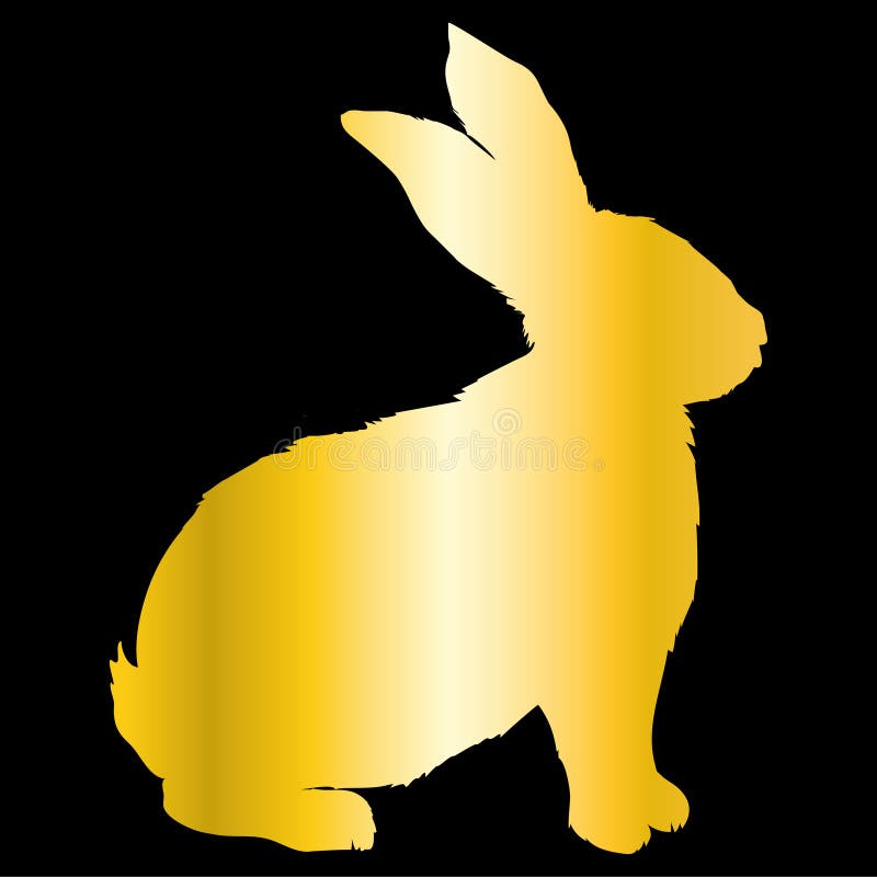 Realistic Golden Rabbit. Gold Metallic Bunny Stock Vector ...