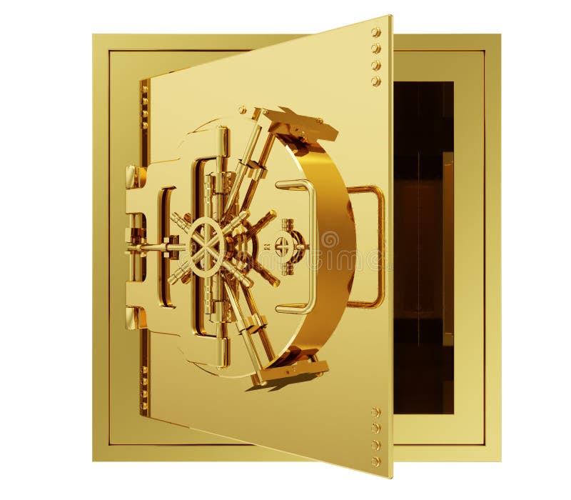 Half-open Bank Vault Door on White Stock Vector - Illustration of ...