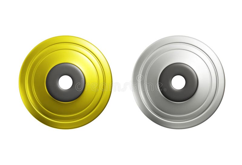 Realistic Golden and Silver Vinyl Records 3D Style, Vector Illustration ...