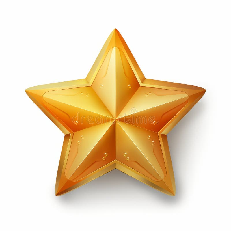 Realistic Golden Star Icon Isolated on White Background Vector ...