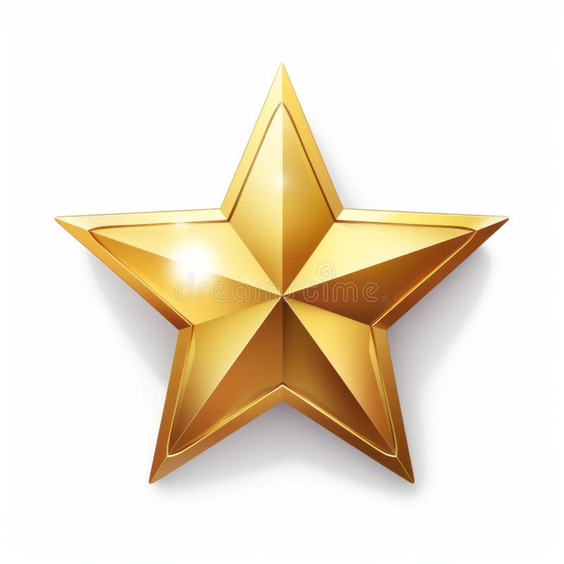 Realistic Golden Star on White Background Stock Photo - Image of ...