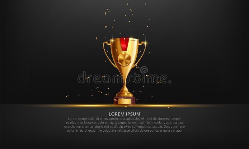 Realistic Trophy. Gold Silver Bronze Award Cups Collection Stock ...