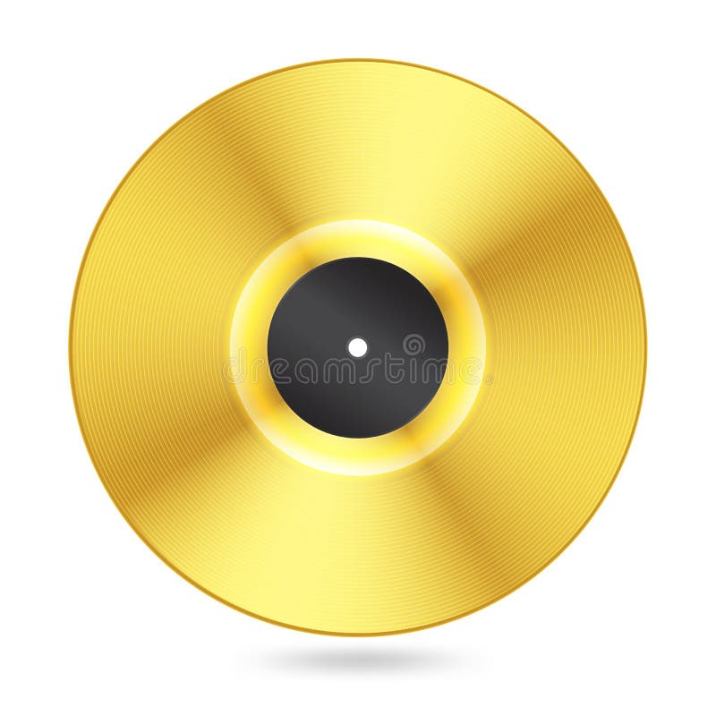 Realistic Golden Vinyl Disc Stock Vector - Illustration of single ...
