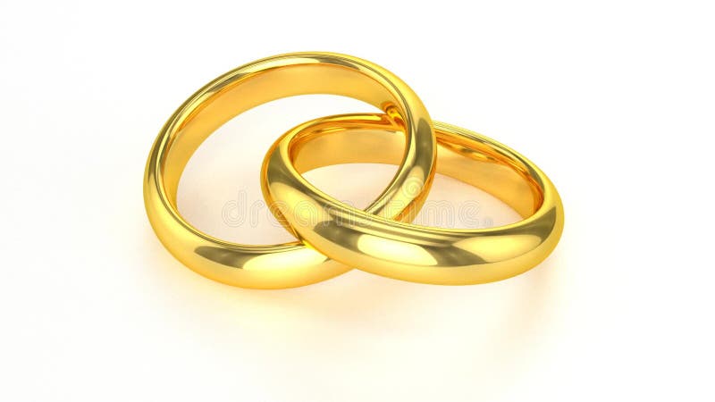 Two Golden Wedding Rings with Diamond Inlays Placed on a Soft, Blurred ...