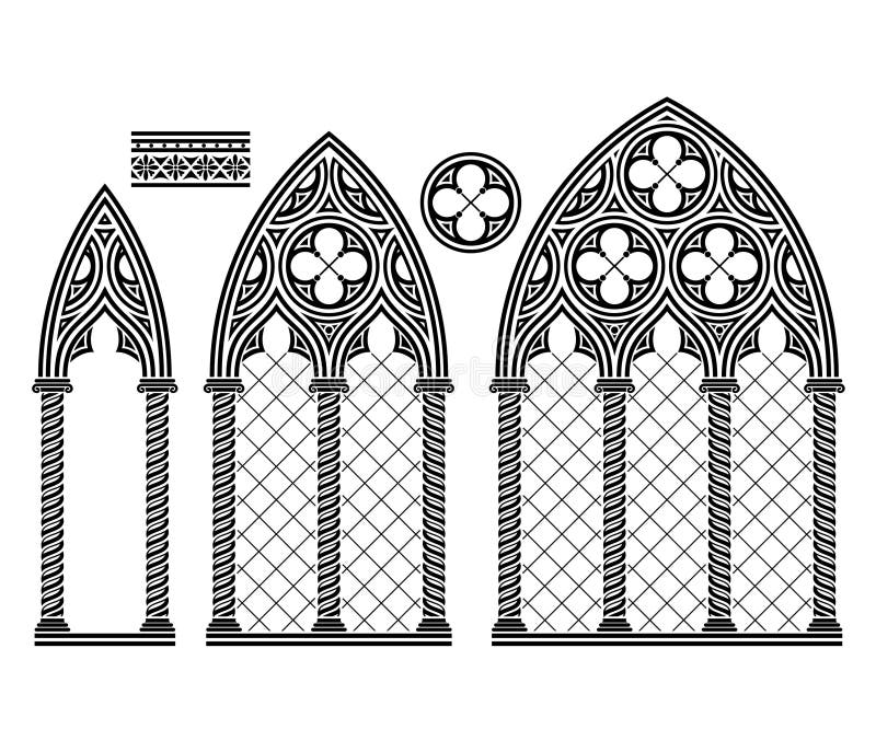 Cathedral Window Outline Stock Illustrations – 261 Cathedral Window ...