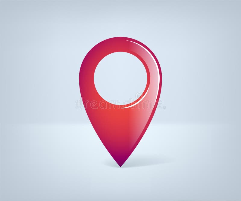 Realistic GPS Pointer. Red Point Icon Stock Vector - Illustration of ...