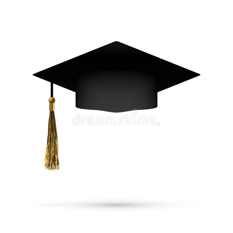 Realistic Graduation Cap with Shadow Stock Illustration - Illustration ...