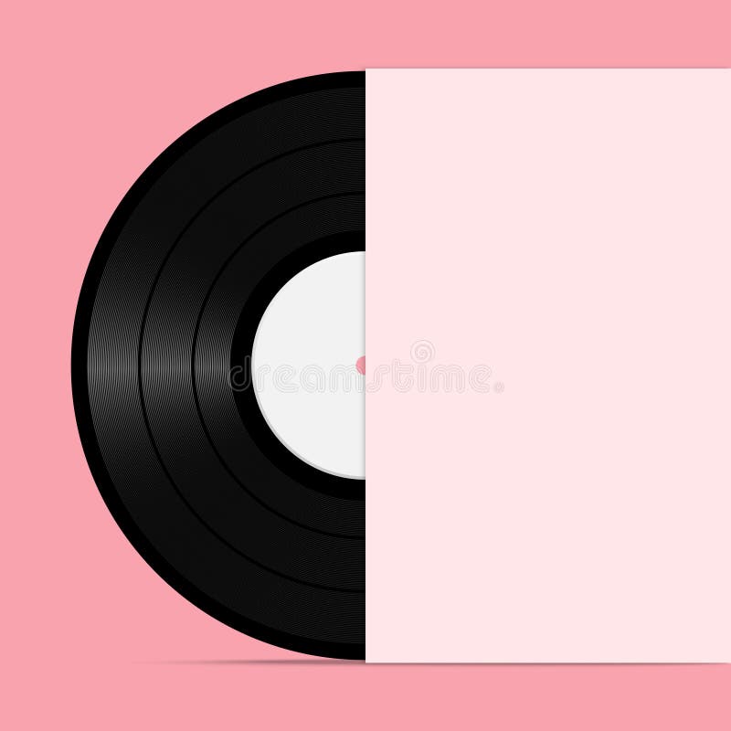 Realistic Gramophone Vinyl Record with Cover. Record Vinyl Disc Stock ...