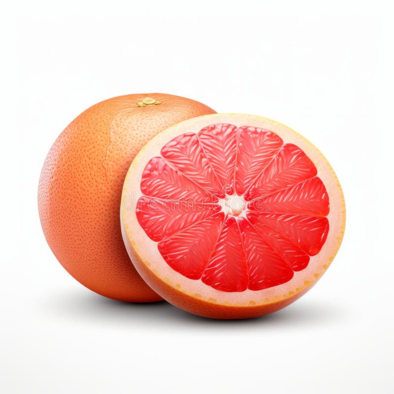 Realistic Grapefruit Photo with White Isolation - High Quality Image ...