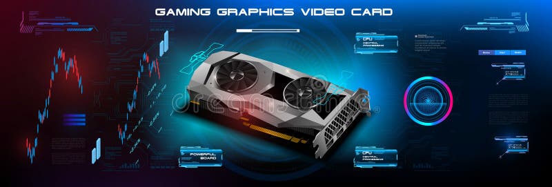 Realistic Graphics Card for Cryptocurrency Mining or Gaming. Realistic ...
