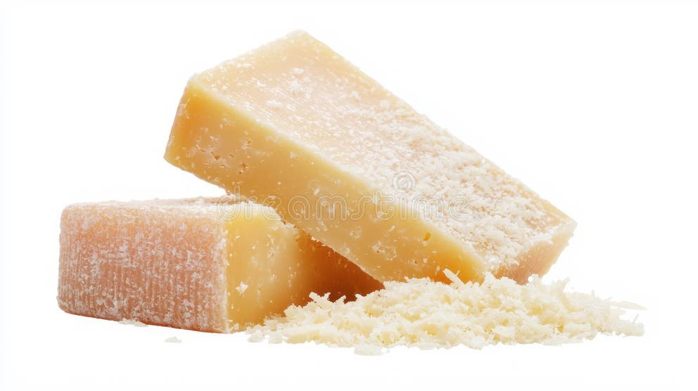 Realistic Grated Parmesan Cheese with Cheese Blocks for Culinary Use ...