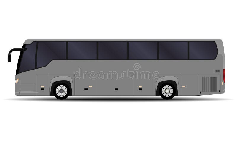 Realistic gray bus. stock illustration. Illustration of ticket - 114654622