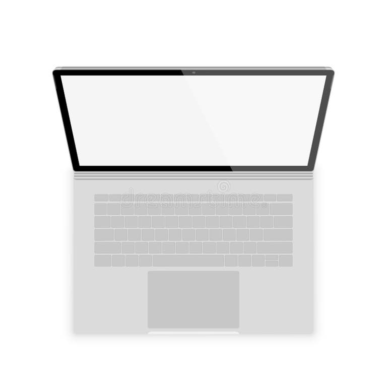 Realistic Gray Laptop Front View. Vector Illustrations Isolated on ...