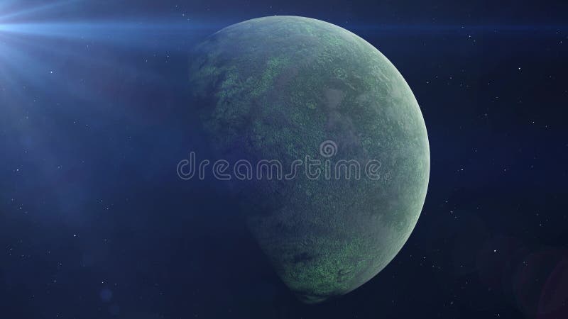 Realistic Green Alien Planet in the Outer Space, 3d Rendering Stock ...