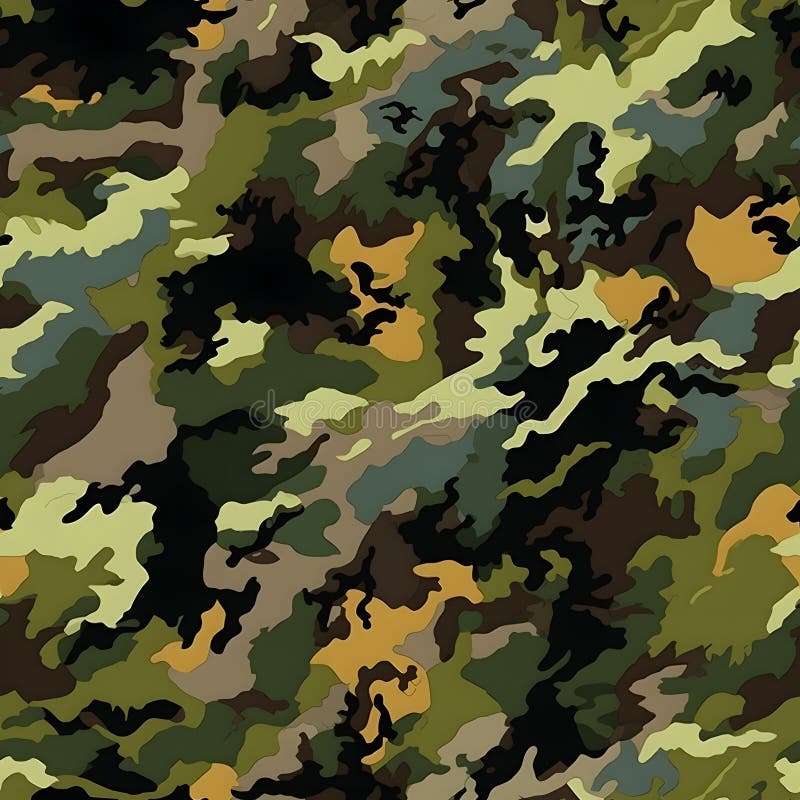 Realistic Green Camouflage Seamless Pattern. Hunting Camo for Cloth ...