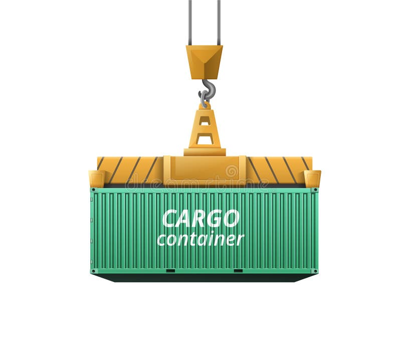 Realistic Cargo Container stock vector. Illustration of container ...