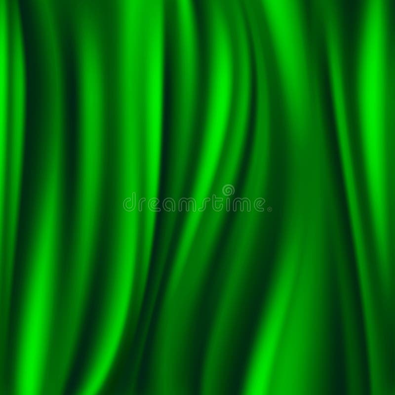 Realistic Green Cloth. Waving Textile Stock Illustration - Illustration ...