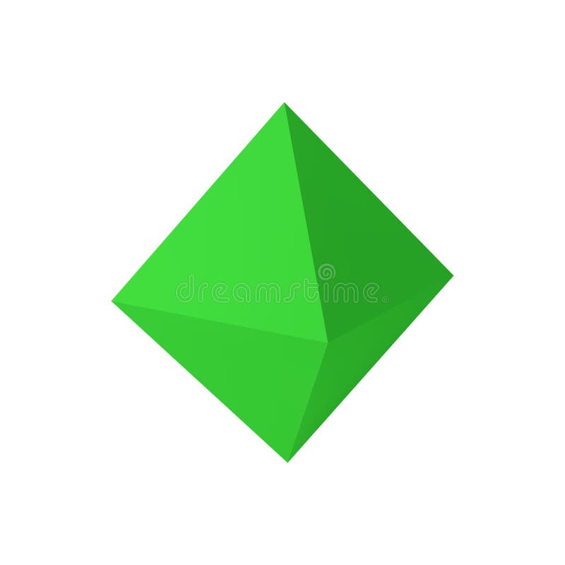 Realistic Green Octahedron Composition Stock Vector - Illustration of ...