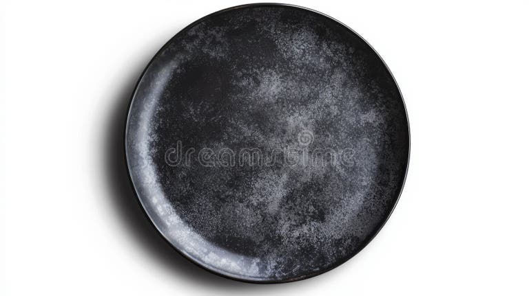 Realistic Grey Ceramic Plate Isolated on White Background for Design ...