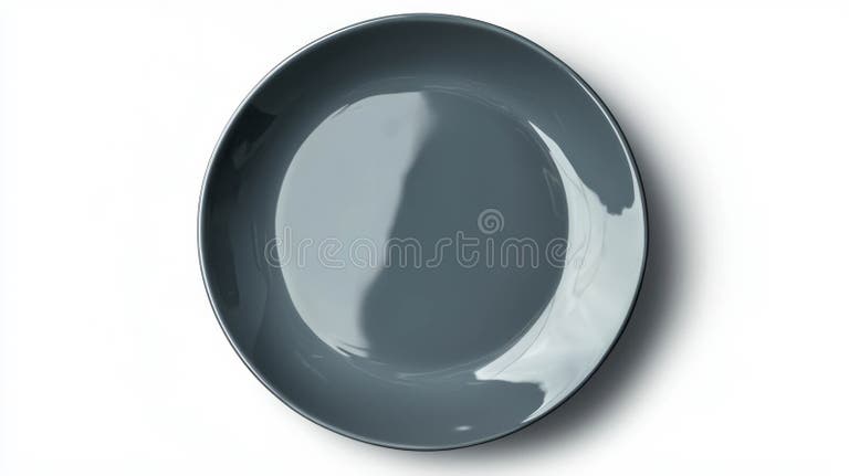 Realistic Grey Ceramic Plate on White Background for Kitchen and Dining ...