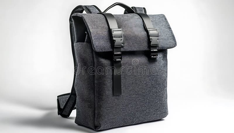 Realistic Grey Fabric Backpack Mockup with Subtle Shadows Stock ...