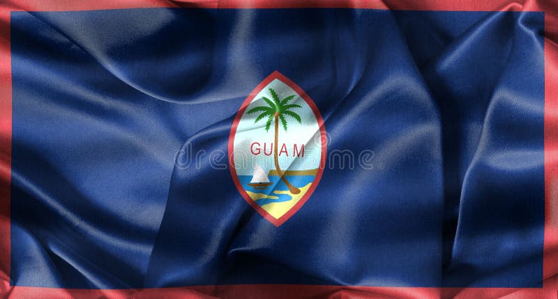 Guam Flag - Waving Fabric Flag Stock Illustration - Illustration of ...