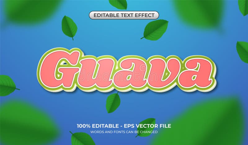 Realistic Guava Text Effect. Editable Pink, Green, and White Font ...