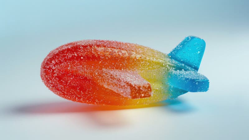 Realistic Gummy Candy Shaped Like a Desk Airplane, Featuring Three ...