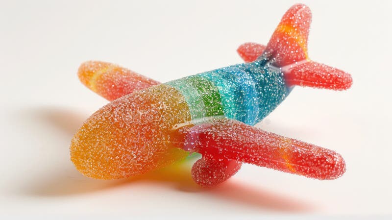 Realistic Gummy Candy Shaped Like a Desk Airplane, Featuring Three ...