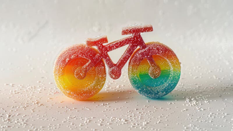 Realistic Gummy Candy Shaped Like a Desk Bicycle, Featuring Three ...