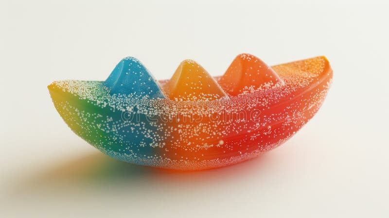 Realistic Gummy Candy Shaped Like a Desk Boat, Featuring Three Colors ...