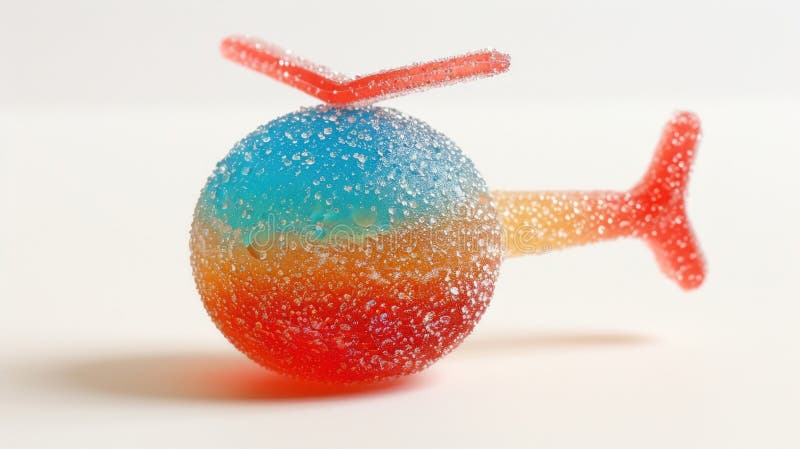 Realistic Gummy Candy Shaped Like a Desk Helicopter, Featuring Three ...
