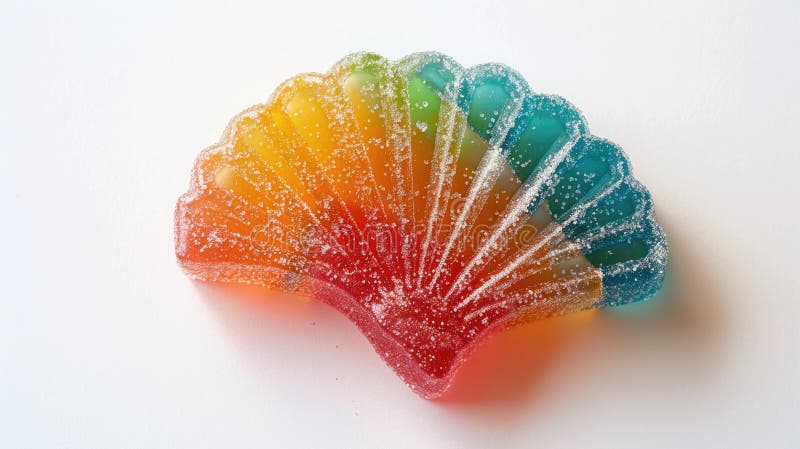 Realistic Gummy Candy Shaped Like a Fan, Featuring Three Colors ...