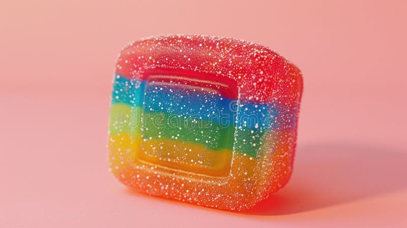 Realistic Gummy Candy Shaped Like a Television, Featuring Three Colors ...