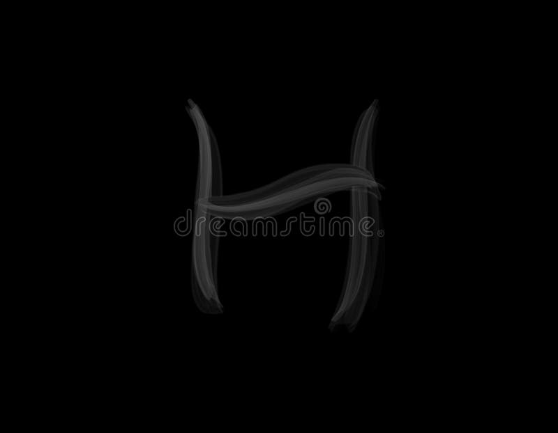 Realistic H Alphabet Shape of Smoke Spreading on Dark Background Stock ...